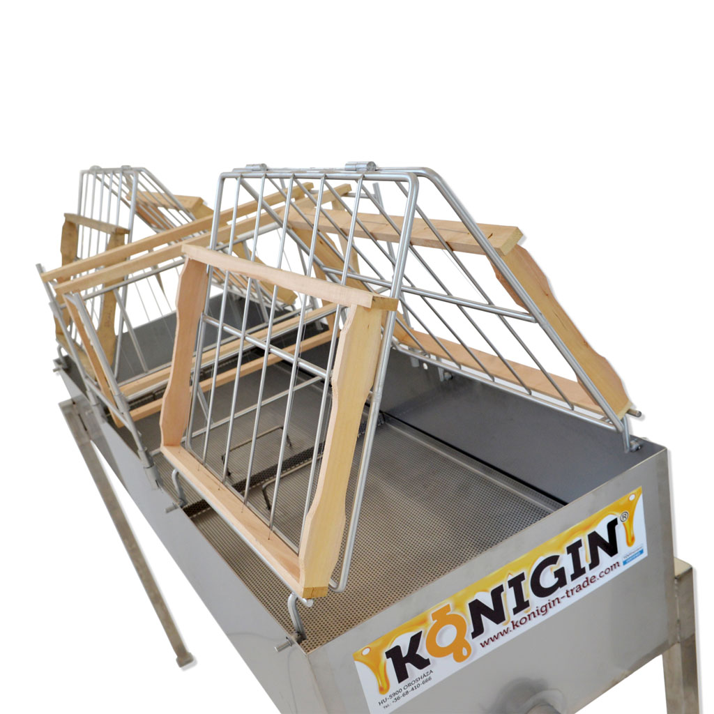 FK-125-4 Uncapping table with tank, 125 cm, 1 frame holder + 4 work ...