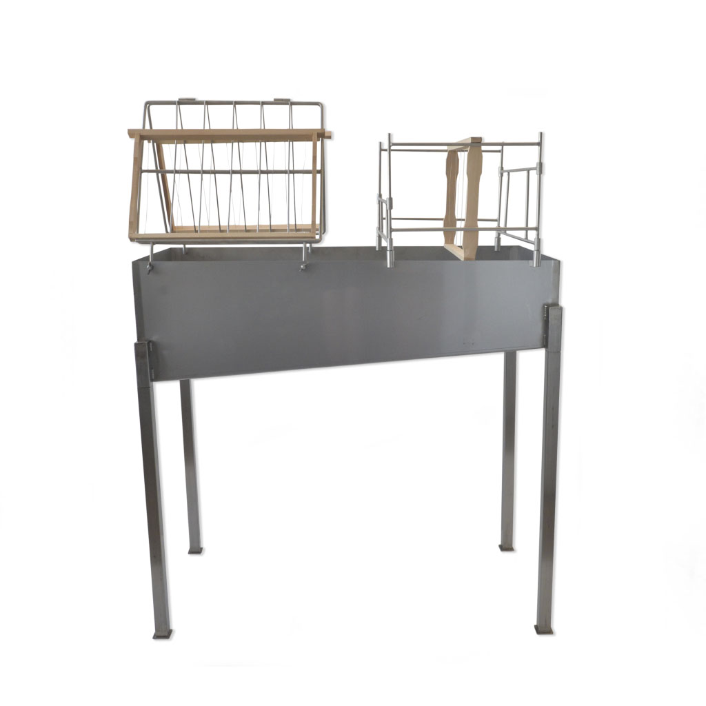 FK-95-2 Uncapping table with tank, 95 cm, 1 frame holder + 2 work ...